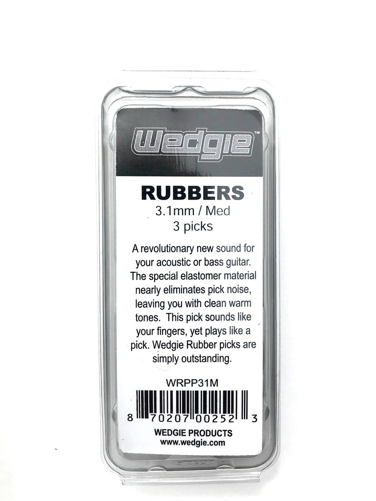 Rubber Guitar Picks 3.1mm Medium, 3 Pack – Wedgie Music